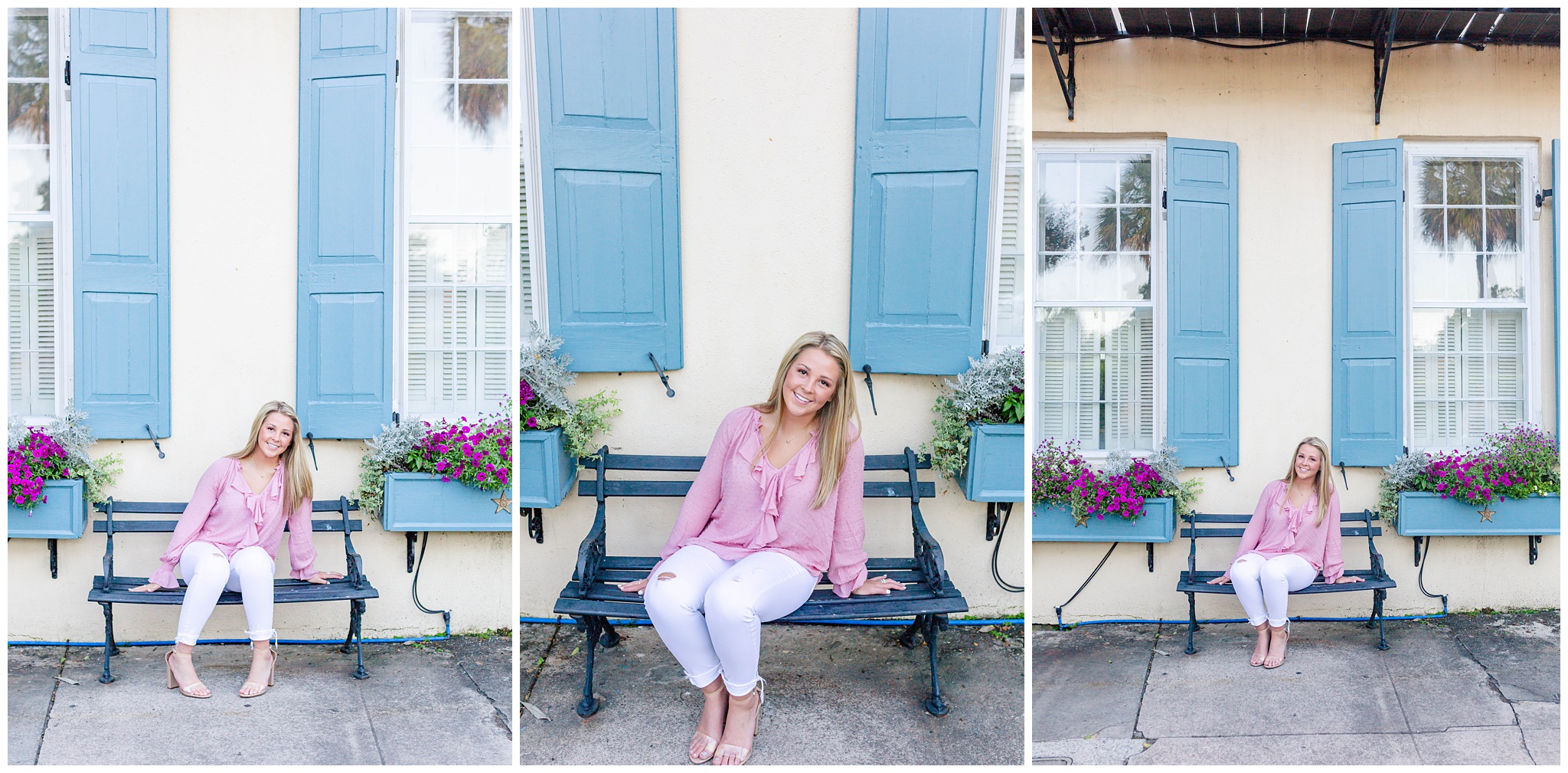 Rainbow Row Senior Portraits in Charleston | Emma