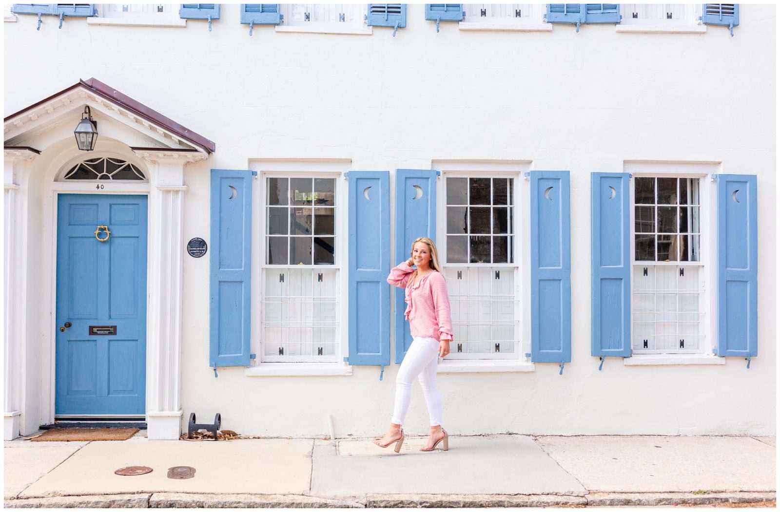 Rainbow Row Senior Portraits in Charleston | Emma
