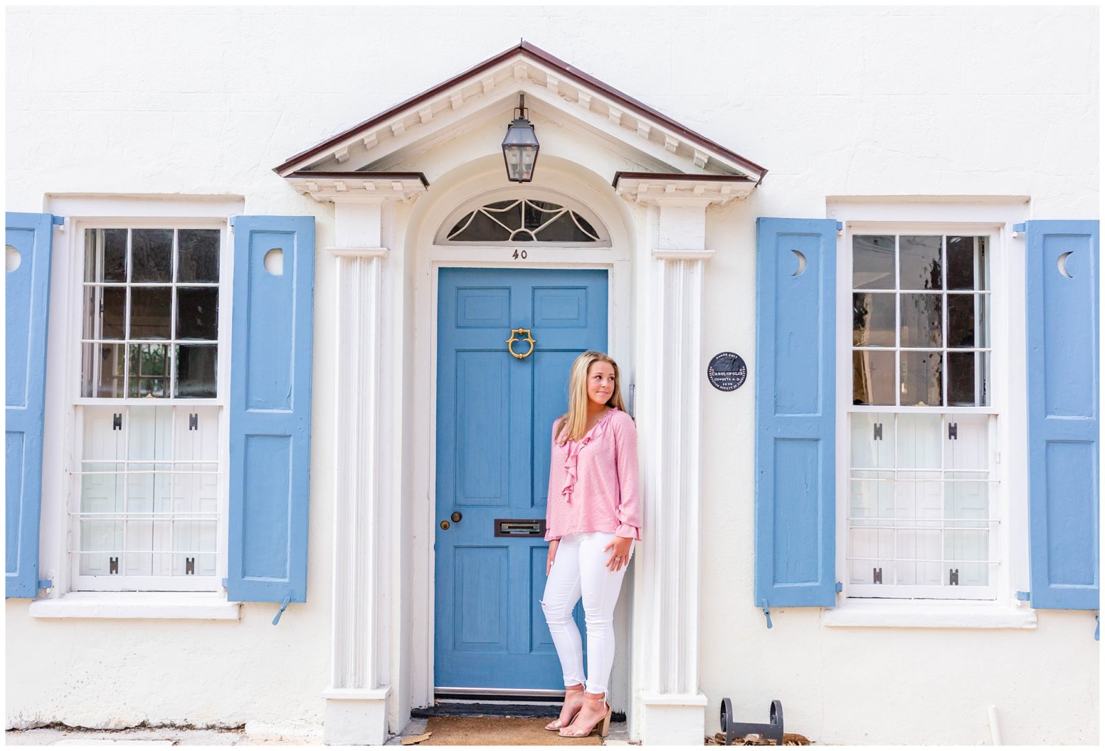 Rainbow Row Senior Portraits in Charleston | Emma