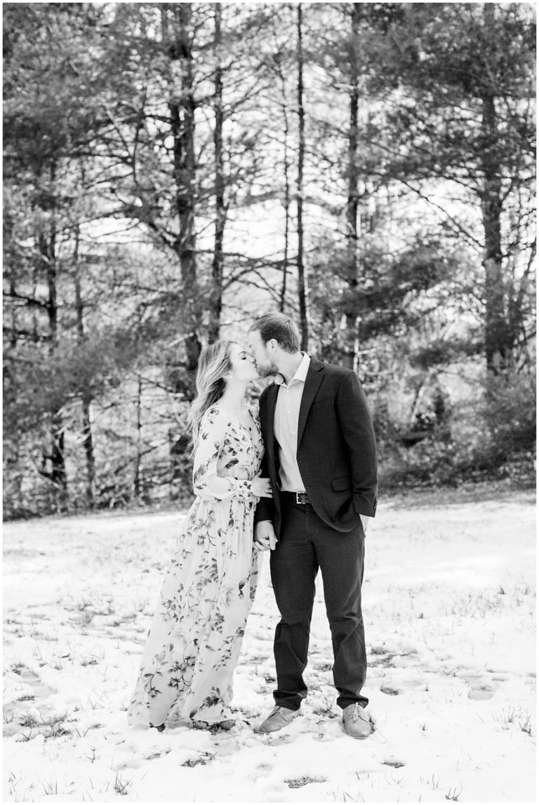 Snowy Winter Couples Session at Taylor Ranch | Rachel + Jacob